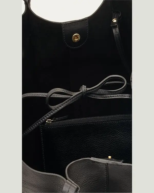 Il Bisonte Nina Pleated Leather Tote Bag