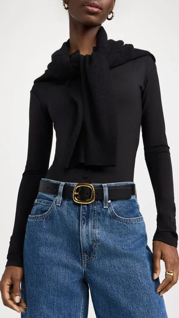 Madewell Sculptural Buckle Belt - True Black
