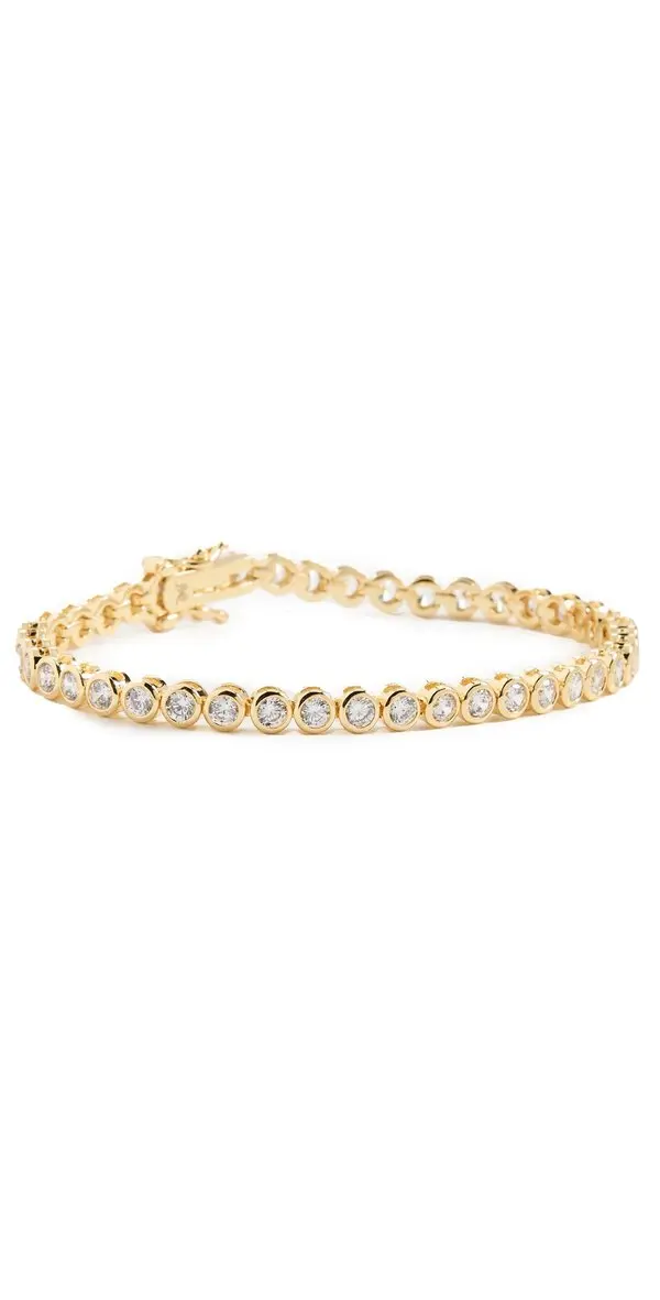 BY ADINA EDEN Bezel Tennis Bracelet - Gold
