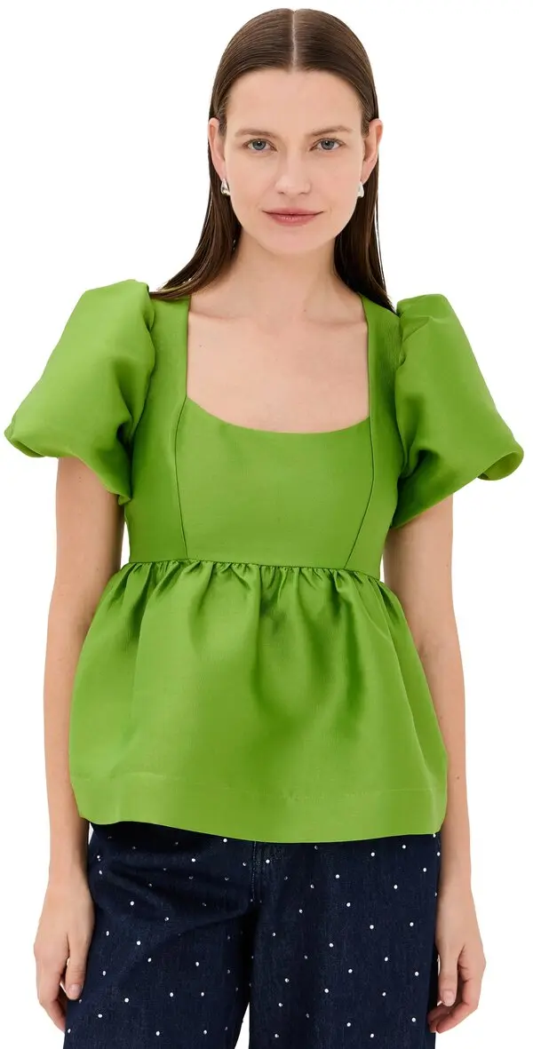 ALIGNE Allanah Puff-sleeve Peplum Top