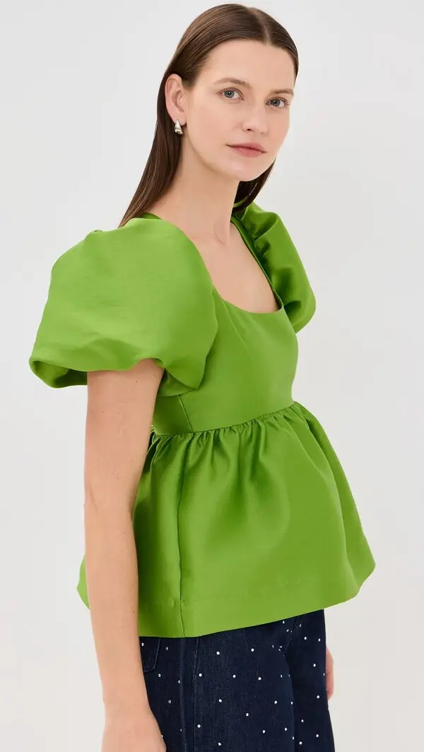 ALIGNE Allanah Puff-sleeve Peplum Top