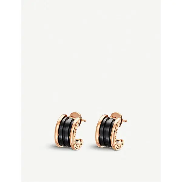 BVLGARI B.zero1 And Ceramic Earrings - Rose Gold