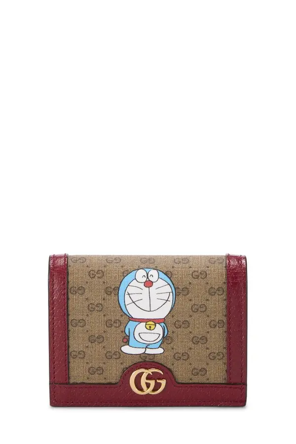 Gucci Doraemon X Coated Compact Wallet - Brown