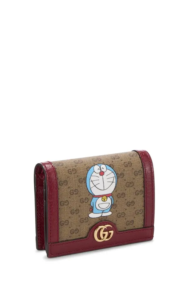Gucci Doraemon X Coated Compact Wallet - Brown