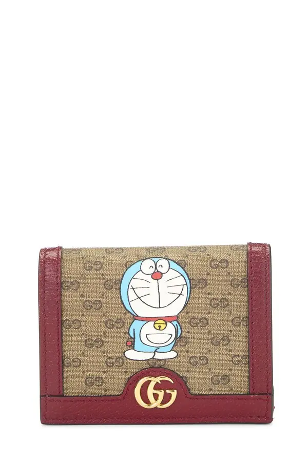 Gucci Doraemon X Coated Compact Wallet - Red