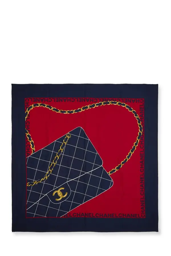Chanel Silk Scarf - Navy