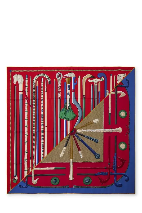 Hermès Multicolor 'cannes Et Cannes' Silk Scarf 90
