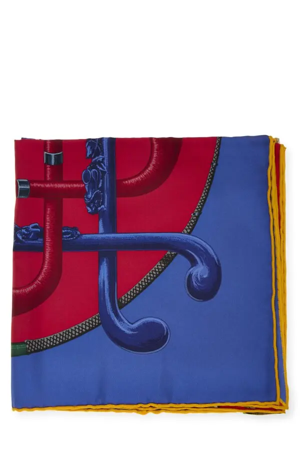 Hermès Multicolor 'cannes Et Cannes' Silk Scarf 90