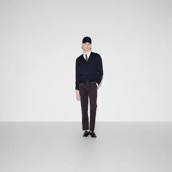 Gucci Wool Knit Cardigan With Web - Blue
