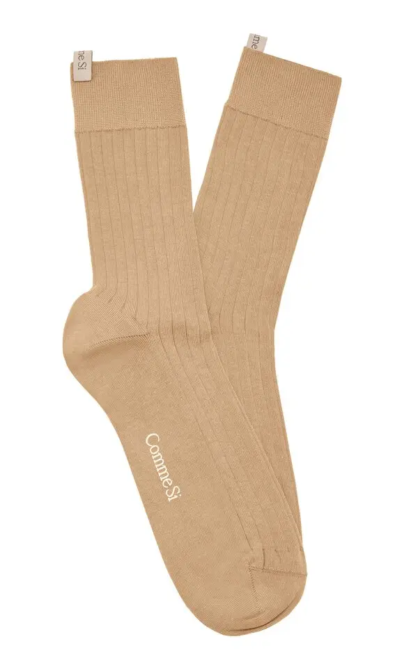 Comme Si The Yves Cotton Sock - Khaki