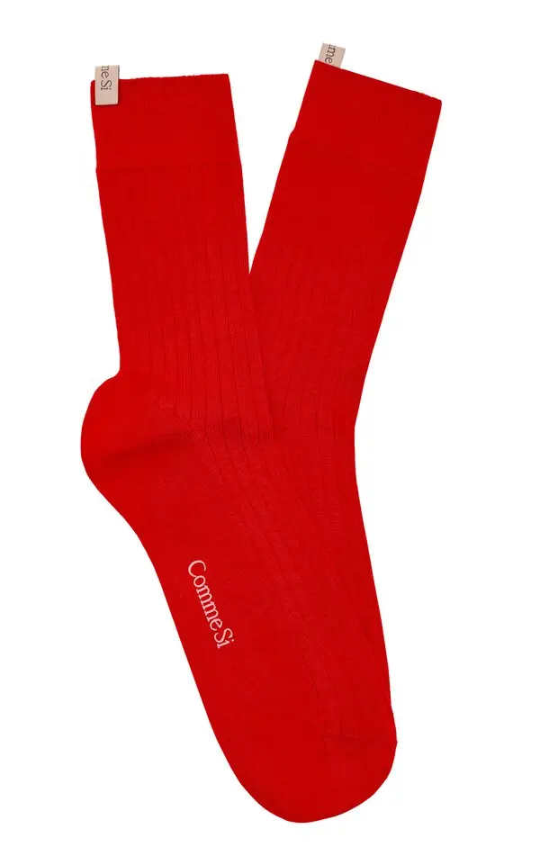 Comme Si The Yves Cotton Sock - Red