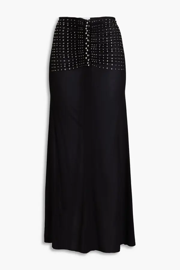 Rabanne Studded Cupro-blend Jersey Maxi Skirt