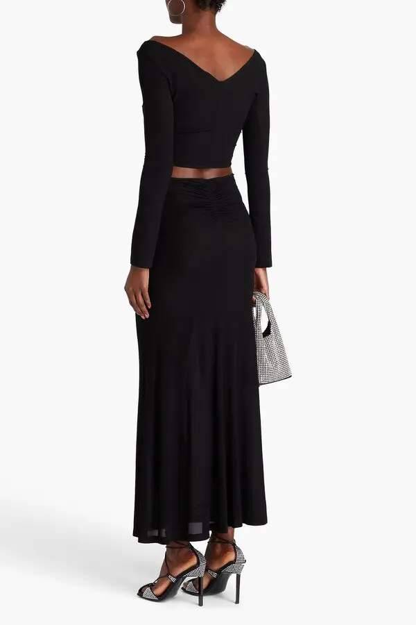 Rabanne Studded Cupro-blend Jersey Maxi Skirt