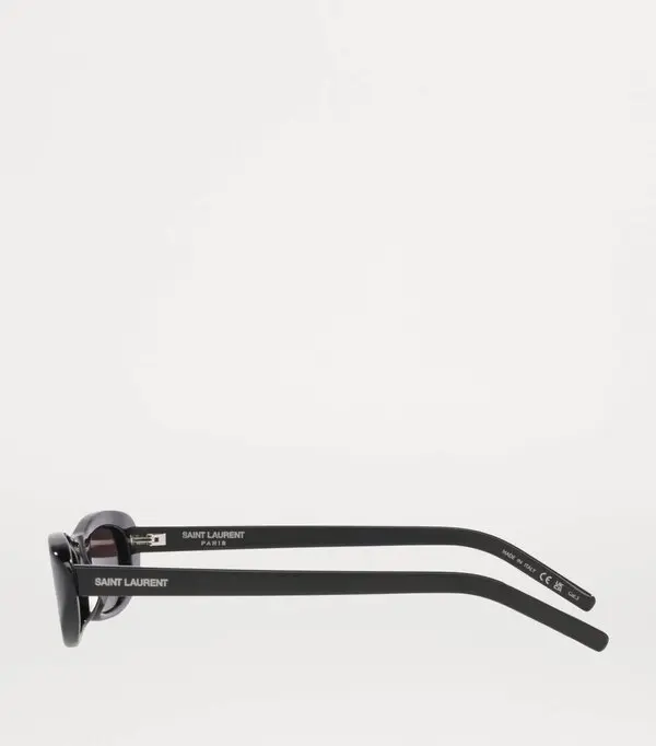 Saint Laurent Acetate Oval Sunglasses - Black