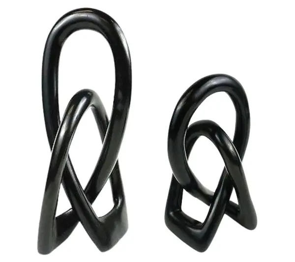 GLOBAL CRAFTS Eternal Love Knot Sculptures, Big And Small - One-color