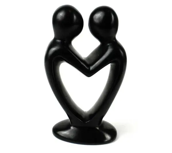 GLOBAL CRAFTS Soapstone Lovers Heart- 4 Inch
