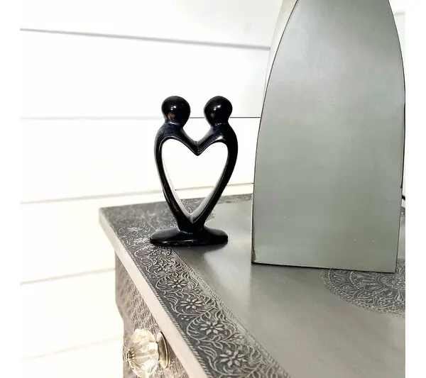 GLOBAL CRAFTS Soapstone Lovers Heart- 4 Inch