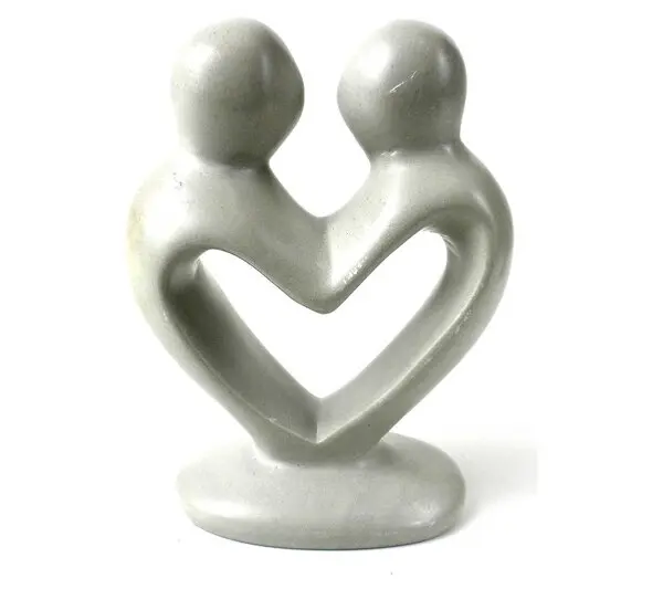 GLOBAL CRAFTS Soapstone Lovers Heart- 4 Inch