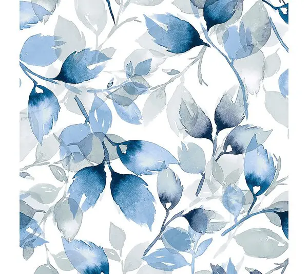 NEXTWALL Lillian August Watercolor Leaves Peel And Stick Wallpaper - One-color