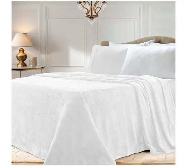 SUPERIOR Solid Fleece Medium Weight Fluffy Soft Blanket King - One-color