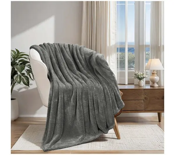 SUPERIOR Solid Fleece Medium Weight Fluffy Soft Blanket Twin