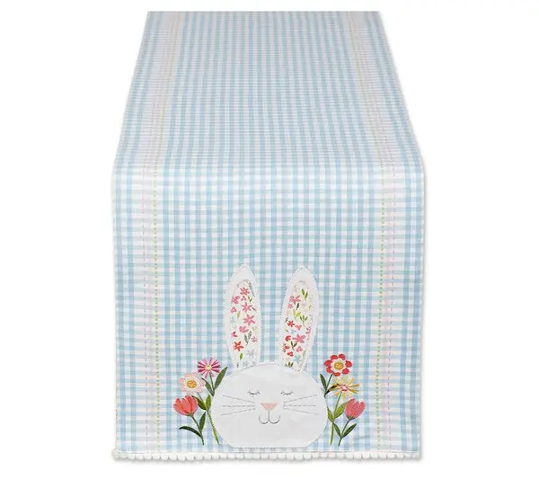 DESIGN IMPORTS Happy Bunny Printed Table Runner - One-color