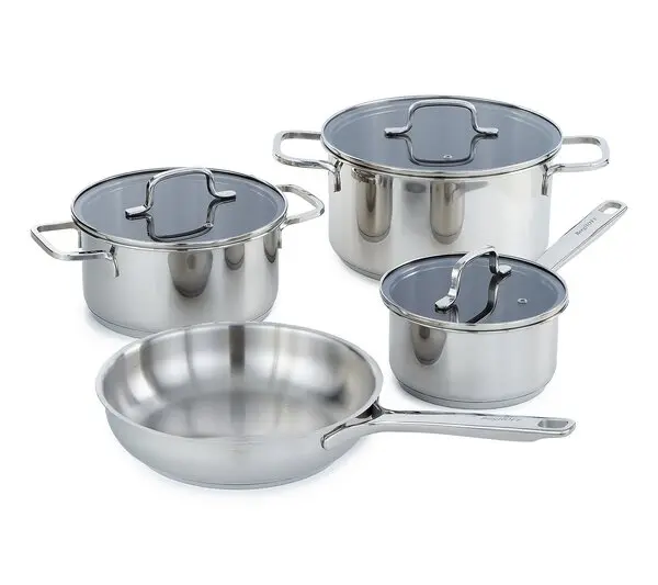 BERGHOFF Dina Helix 18/10 Stainless Steel 7pc C Ookware Set - Silver