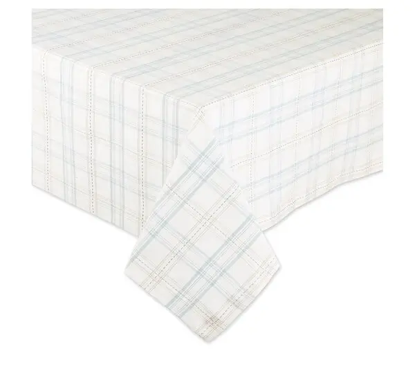 DESIGN IMPORTS Cottontail Garden Plaid Tablecloth 52x52 - One-color