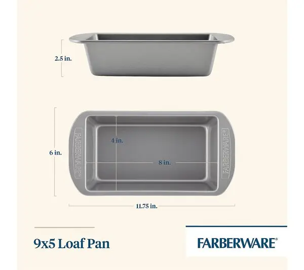 FARBERWARE Bakeware Nonstick Loaf Pan, 9 X 5