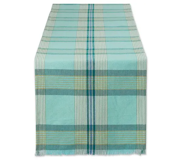 DESIGN IMPORTS Trellis Plaid Table Runner - One-color