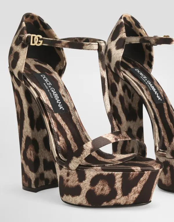 Dolce & Gabbana Keira Leopard Platform Sandals - Print