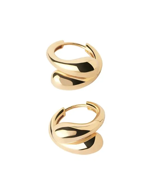 PDPAOLA Silver Loop Huggie Earrings - Gold