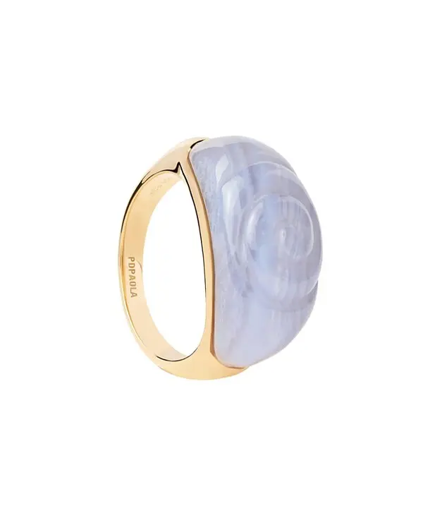 PDPAOLA Agate Shell Ring - Blue Lace