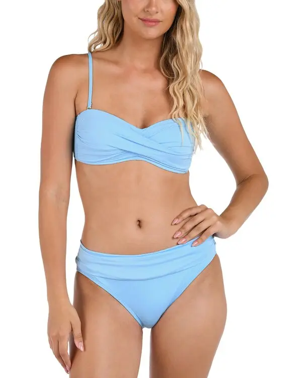 La Blanca Twisted Bandeau Bikini Top