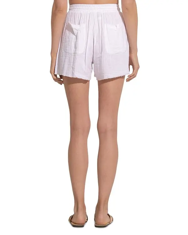 Elan Drawstring Swim Cover-up Shorts - White
