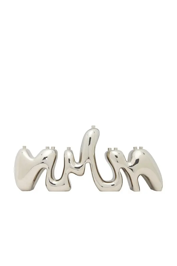 HANNAH POLSKIN Limited Edition Menorah In Metallic - Silver
