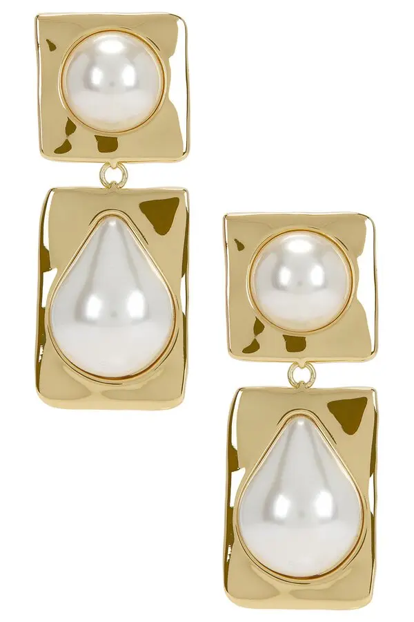 Retrofete Savannah Pearl Drop Earrings - Gold