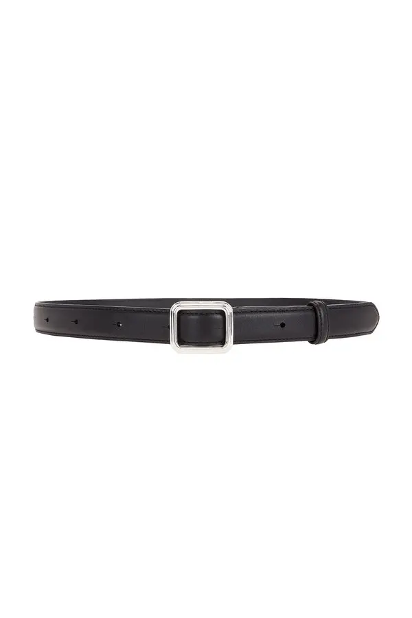 Lié Studio The Georgia Wide Leather Belt - Silver Solid Black
