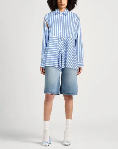 JW Anderson Ruched Striped Shirt - Blue