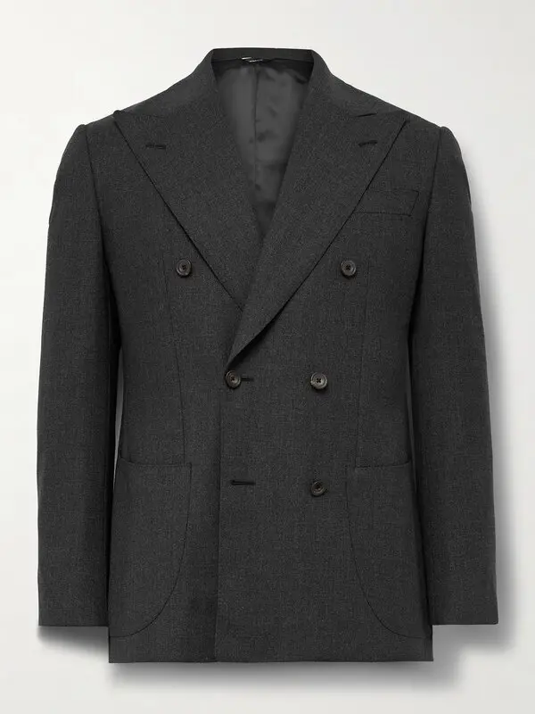 Thom Sweeney Slim-fit Double-breasted Wool Blazer