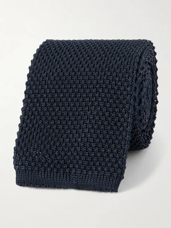 Brunello Cucinelli 6cm Knitted Silk Tie - Blue