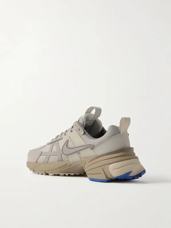 Nike V2k Run Leather-trimmed Sneakers - Brown