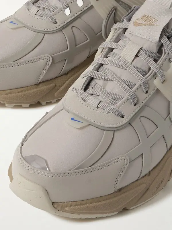 Nike V2k Run Leather-trimmed Sneakers - Brown