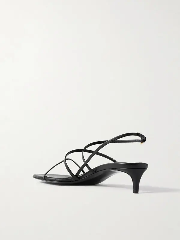 Khaite Loop Leather Sandals - Black