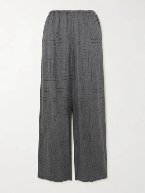TOTEME Embroidered Lenzing Modal-flannel Pants