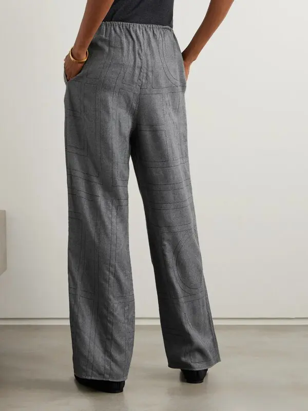 TOTEME Embroidered Lenzing Modal-flannel Pants