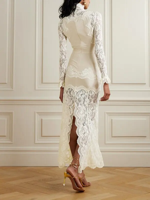 chinese dress ladies Rabanne Women's Lace Sheath Maxi Dress - Ivory main image 0