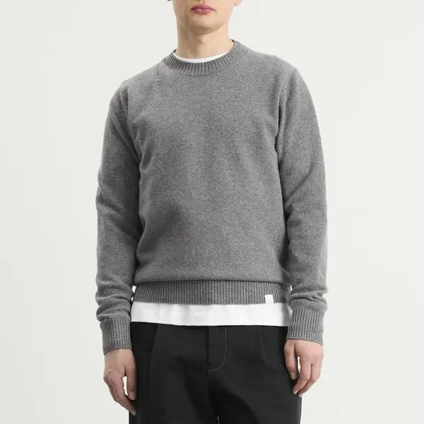 Norse Projects Standard Lambswool Knit Jumper - Grey Melange