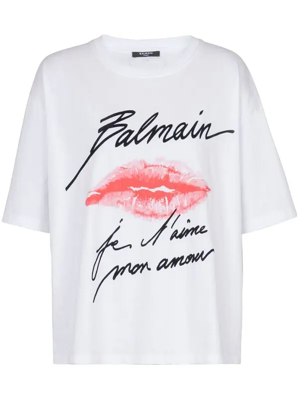 Balmain Kiss-print T-shirt - White