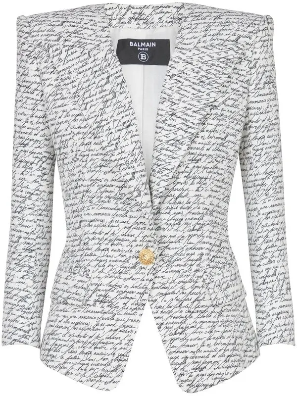 Balmain Love Letter Tailored Jacket - White